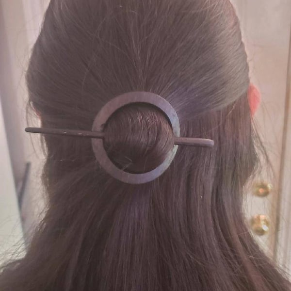 Handmade Wooden Hair Barrette: Circle Hair Pin Accessory - Etsy