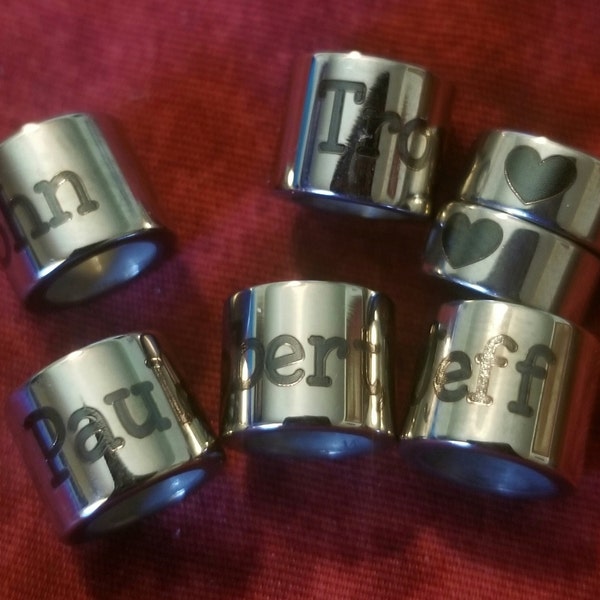 Personalized Engraved Beads With Name, Date, or Design, Add-on Engraved ...
