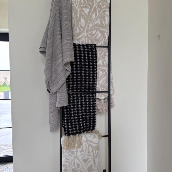 Wall Mounted Iron Blanket Ladder, Blanket Storage, Fall Décor, Metal ...