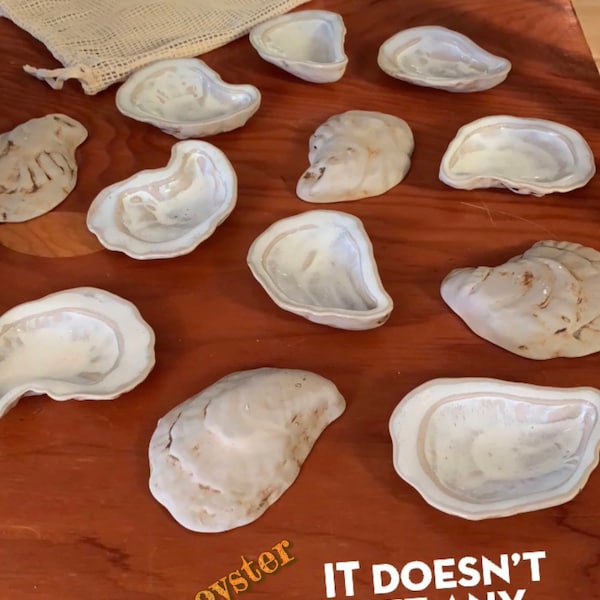 Ceramic Oyster Shells for Grilling: Handmade Stoneware, 12-pack - Etsy