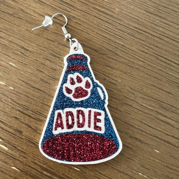 Custom Cheer Earrings Megaphone Earrings - Etsy