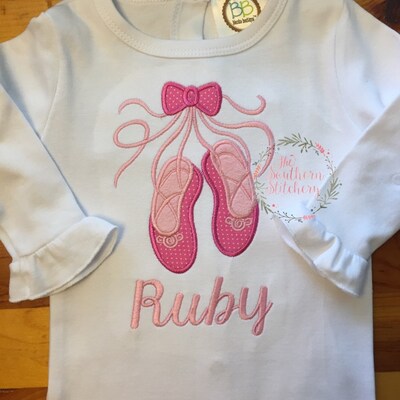 Ballerina Ballet Shoes Slippers Machine Embroidery Design Digital ...