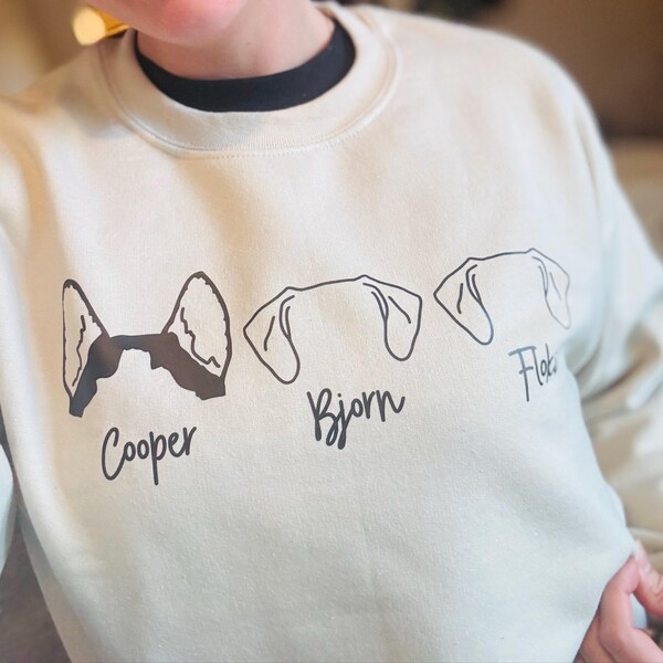 Custom Dog Ear Sweatshirt, Personalized Dog Sweatshirt, Custom Dog Mom ...