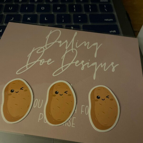 Winking Potato|potato Sticker|hilarious Sticker|potato Lover Gift ...