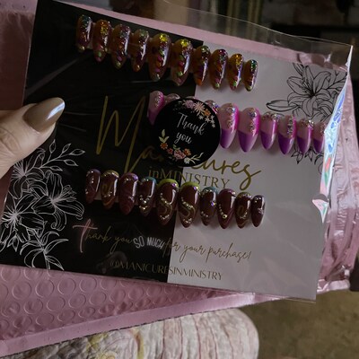 Moss Garden Press on Nails Moss 3D Flower 3D Butterfly Garden Press on ...