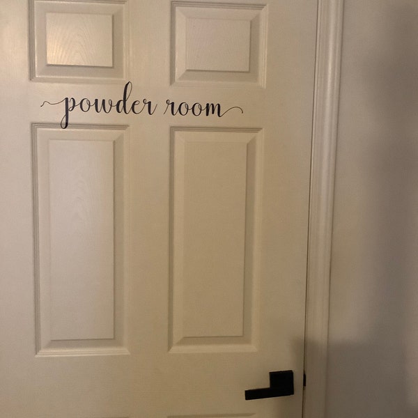 Powder Room Vinyl Decal Door Decal for Powder Room Vinyl Sticker Door ...