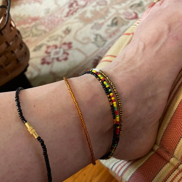 Beaded Anklets - Assorted Colors - African Jewelry - Anklets - Pastel Colors - Stackable Anklets ...