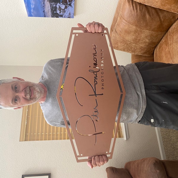 14”x28” Custom Logo Cut-out Business Metal Sign | Outdoor Logo Sign ...