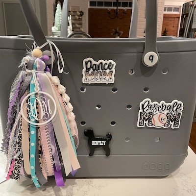 Tote Bag Tassel, Monogram Bag Charm, Backpack Tag, Acrylic Monogram Bag ...