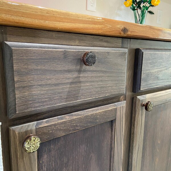 Antique Copper Spice Resin Cabinet Knobs, Farmhouse, Boho, Unique Knobs ...