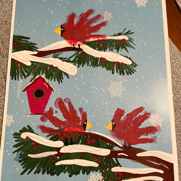 Tree Farm Truck Winter Handprint Art Craft, PRINTABLE Christmas Decor ...