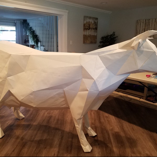 Printable DIY Template (PDF). Cow Low Poly Paper Model Template. 3D ...