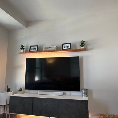 L-shaped Floating Shelves Corner SOLID Wood Customize Color and Size ...