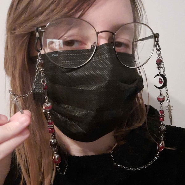 Fortune Teller Gold Eyeglass Chain Czech Crystal Dark Fantasy ...