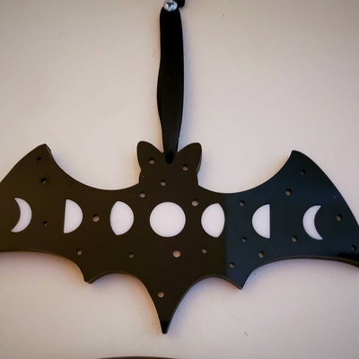 Acrylic Bat Ornaments With Acrylic Inlay and Wooden Backer These Little ...