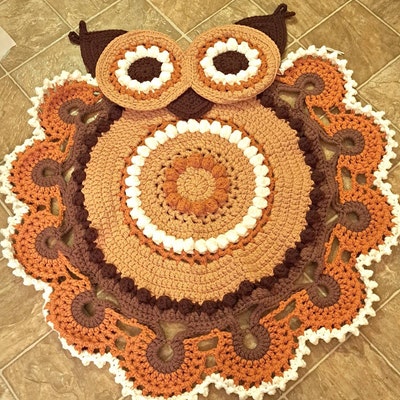 CROCHET PATTERN Retro Owl Bird Rug - Etsy