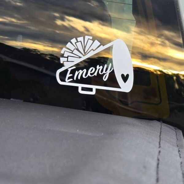 Personalized Cheer Car Decal • Cheerleader Decal With Name • Custom ...