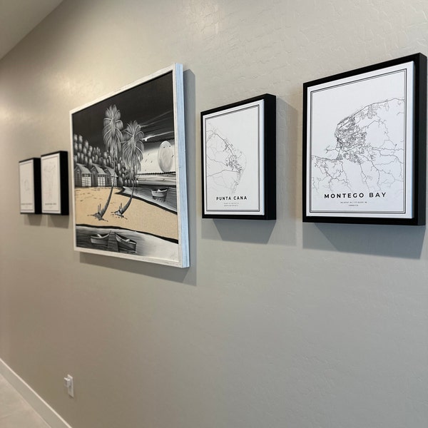 Set of 4 ANY CITY Map Posters, Personalized Map Prints, Custom ...