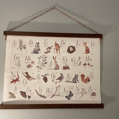 Horizontal Woodland Alphabet Poster, Landscape Woodland Alphabet Print ...