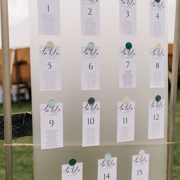 3x5 Wedding Seating Chart Template Calligraphy, Table Seating Chart ...