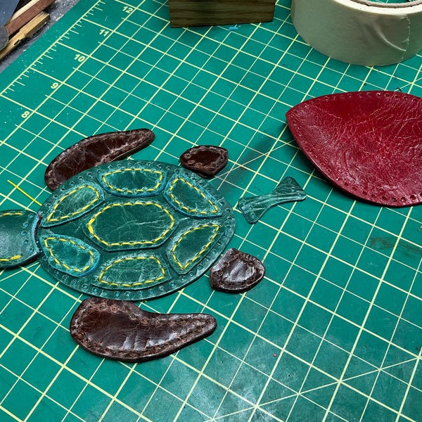 Sea Turtle Leather Bag Charm Pattern and Illustrated Tutorial - Etsy
