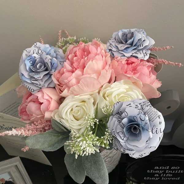 First Anniversary Paper Roses, Wedding Vow Roses, Personalized Fancy ...