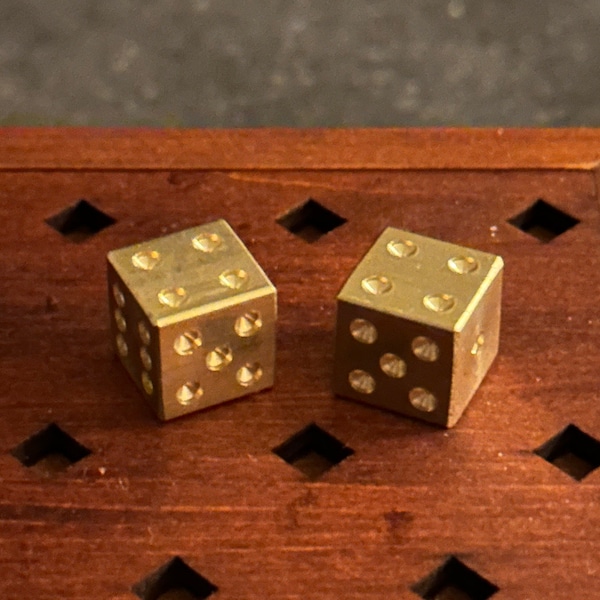 Pair of Solid Brass Dice! - Etsy
