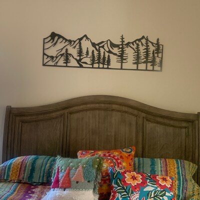 Mountain and Trees Scene Metal Wall Art - Etsy