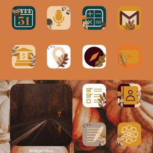 1 Mil IOS14 Fall Halloween App Icons, Neutral Fall Aesthetic, Mega ...