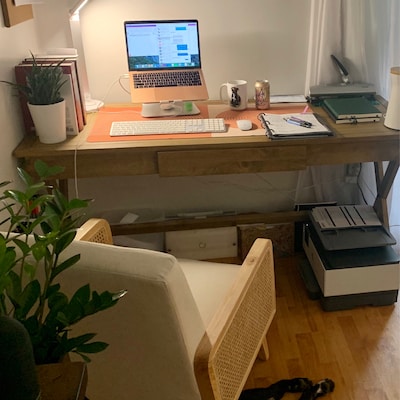 Two Toned Boho Print Desk Mat, Aesthetic Desk Accessory, Cute Workspace ...