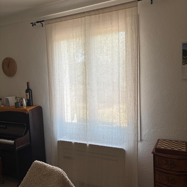 Lightweight Linen Sheer Curtain | Natural Sheer Curtain for a Soft ...
