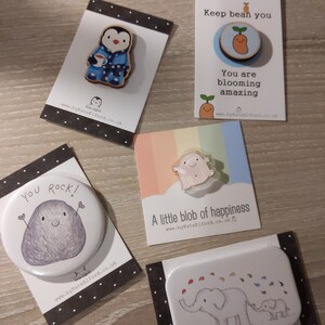 A Little Blob of Happiness Enamel Pin Cute Pink Blob | Etsy