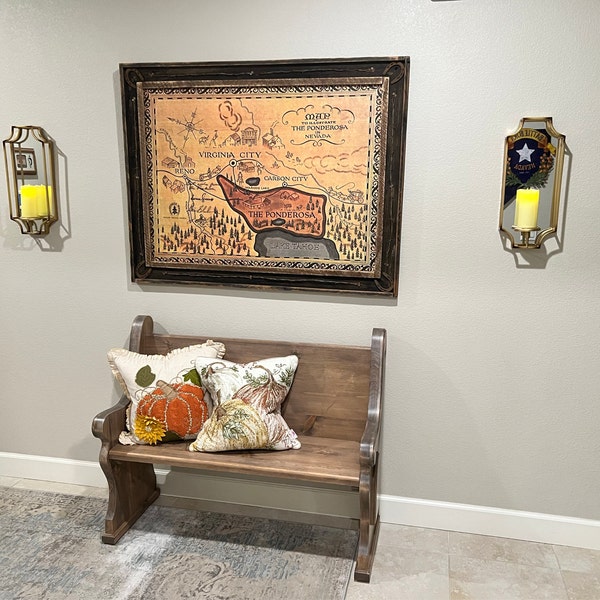 IN STOCK: Aged Oak - Church Pew Bench / Foyer, Entryway Furniture ...