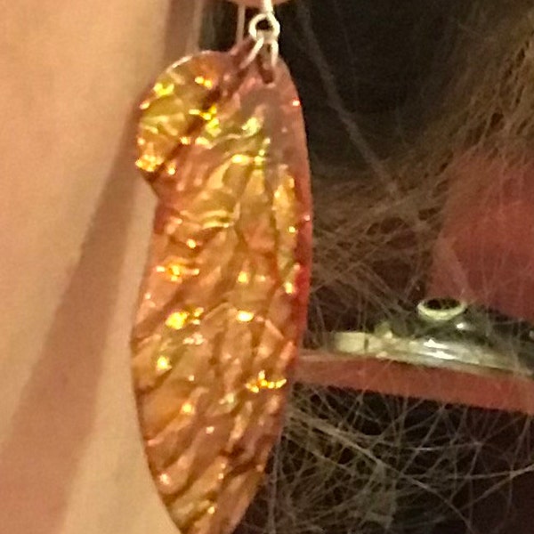 Medium Midnight Blue Fairy Wing Earrings. Iridescent faerie wings on ...