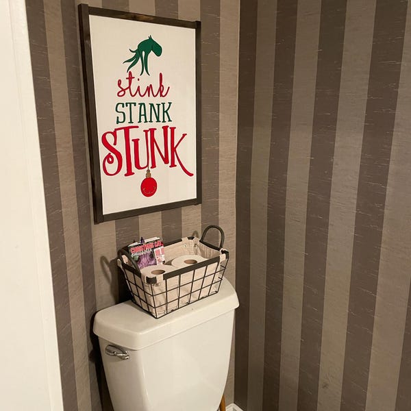 Stink Stank Stunk Sign Raised 3D Wood Mean One Christmas Décor ...