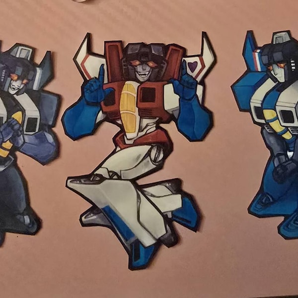 Transformers Trine Keychains, Hand Cut Stickers, Starscream ...