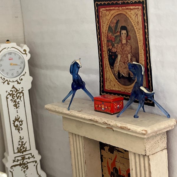 Miniature Red Vintage Scenic Folk Art Tins, 1:12 Scale Papercraft ...