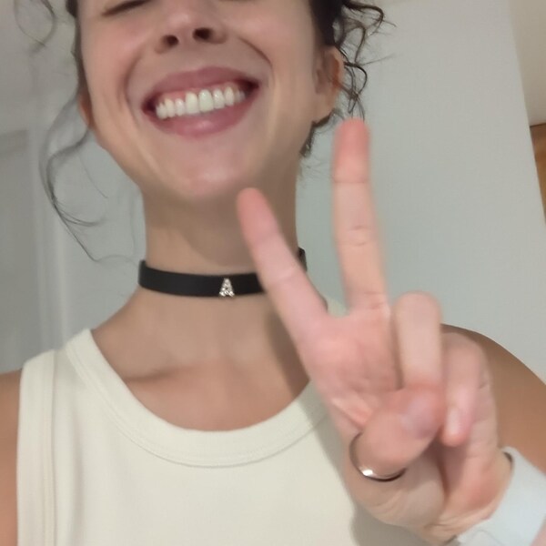 Black Leather Choker O Ring Choker Handmade Unique Choker With Snap ...