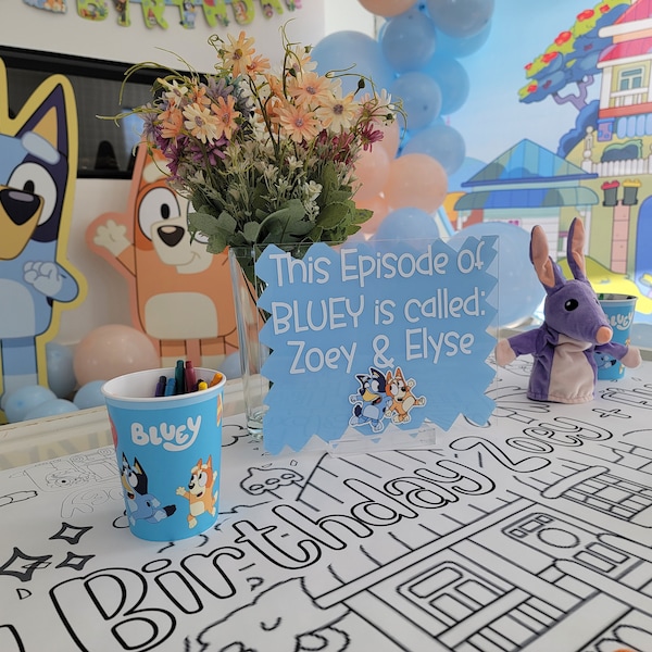 Bluey Birthday Party Welcome Sign: Kid's Acrylic Party Signage - Etsy