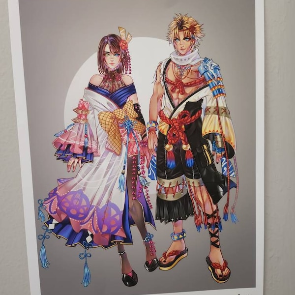 Art Print - Final Fantasy X Original Japanese Design - Tidus and Yuna ...