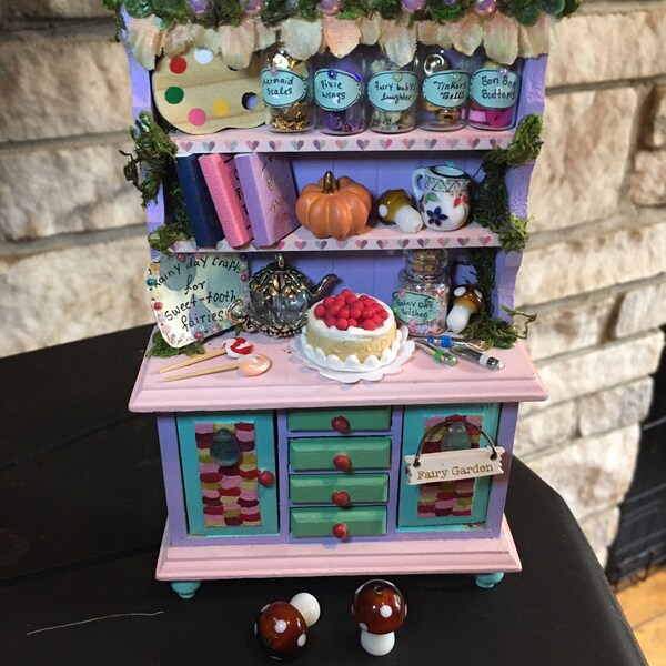 Jane Austen Miniature Cabinet, Fairy Hutch, Jane Austin Doll House ...