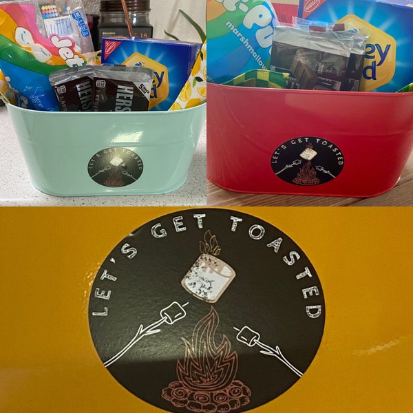 Vinyl Sticker Let's Get Toasted Nostalgia Marshmallow Waterproof Laptop ...