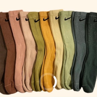 NIKE SOCKS Crew Hand Dyed Family Neutral Tones Pastel Colors - Etsy