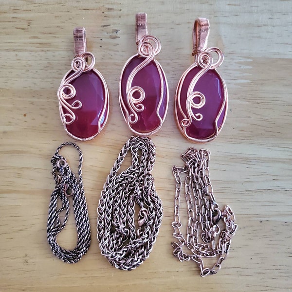 Kashmir Red Ruby Pendant Copper Wire Wrapped Gemstone Pendant Copper ...