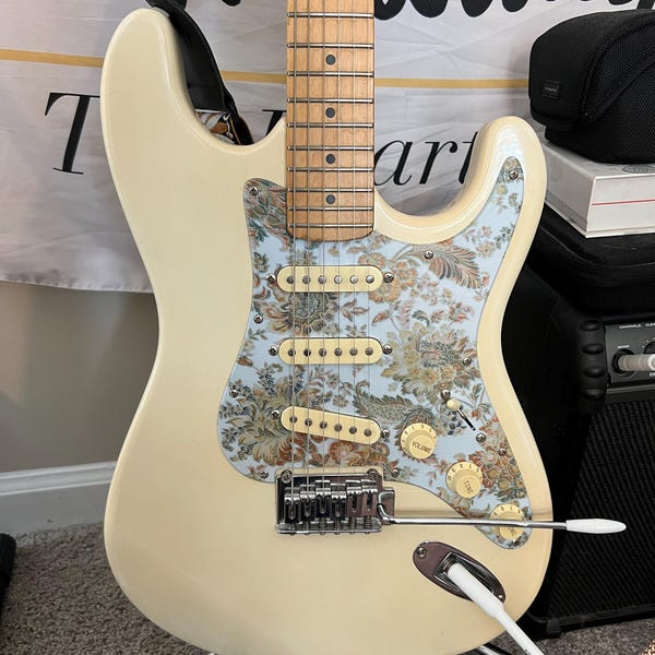 Custom Fender Style Pickguards - Fit Strat and Tele - Faded Floral and ...