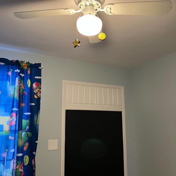 Mario Ceiling Fan Pull | Mario Bedroom | Super Home Decor | Super Star ...