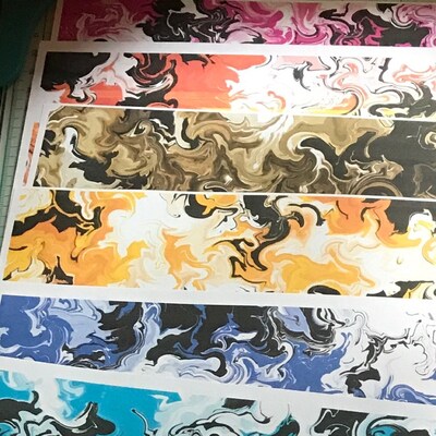 Swirl Paper, Digital Swirls, Marbelized Paper in Bright Colors and ...