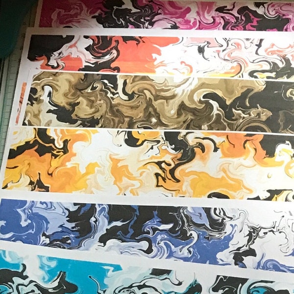 Swirl Paper, Digital Swirls, Marbelized Paper in Bright Colors and ...