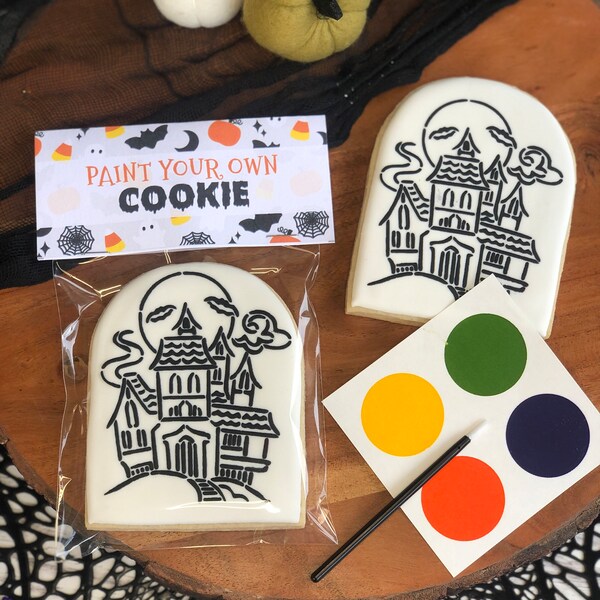 Instant Download Large Halloween Paint Your Own Cookie Bag Topper ...