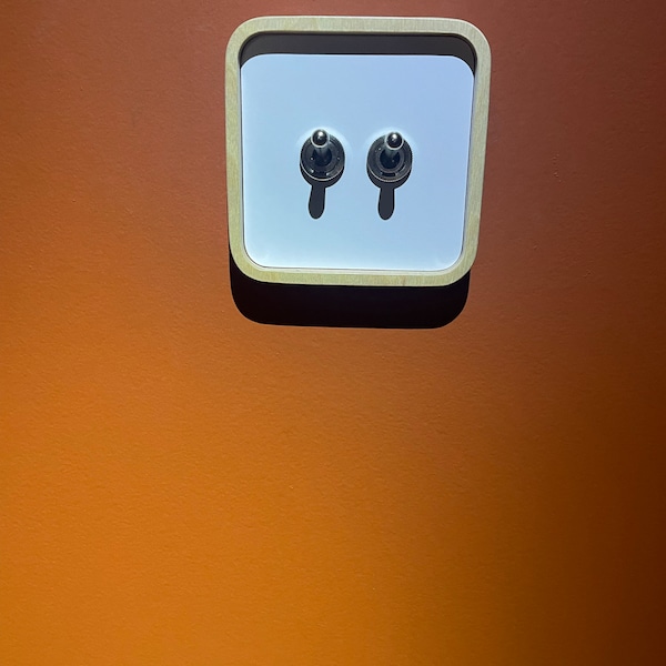 Double Square Vintage Stylish Plywood Light Switch Retro Lighting ...